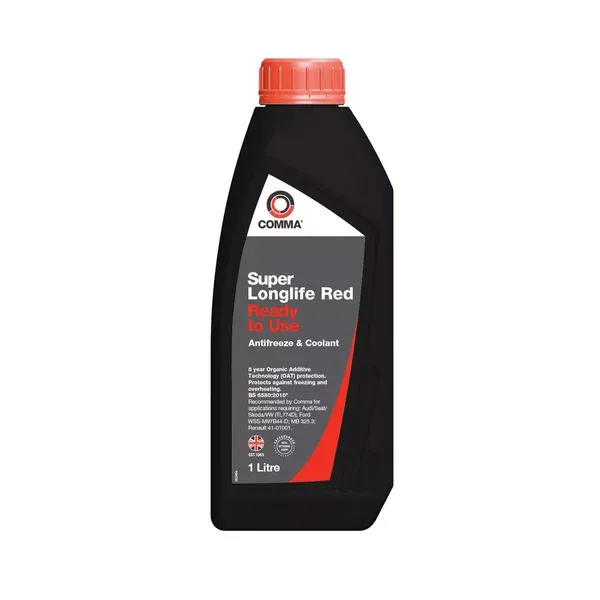 Comma Super Long Life OAT Red AntiFreeze Coolant 1L (Ready To Use)